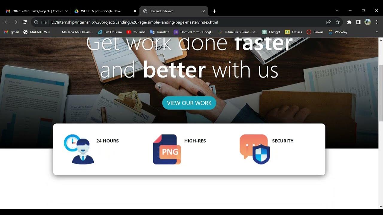 Oasis Infobyte Internship || Level 1 || Task 1 ||Make a Landing Page Using Html , css and ...