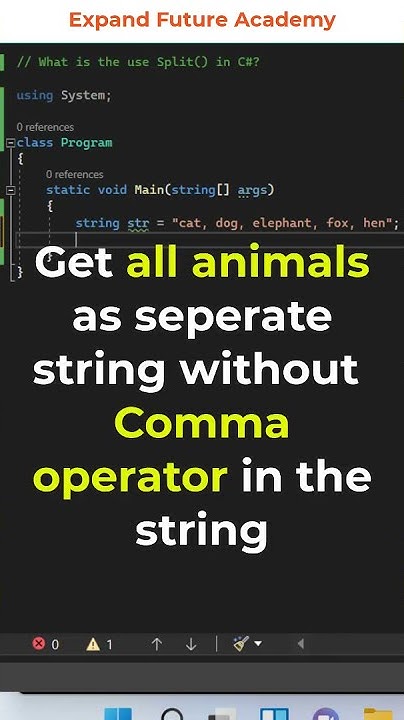 C# Programmers FAQ - 50 - What is the use of Split() in c# # ...