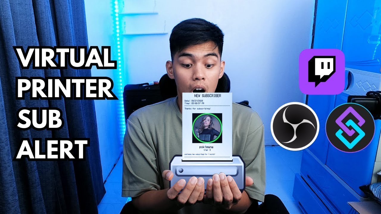 VIRTUAL PRINTER for Your SUB ALERTS on TWITCH! - YouTube