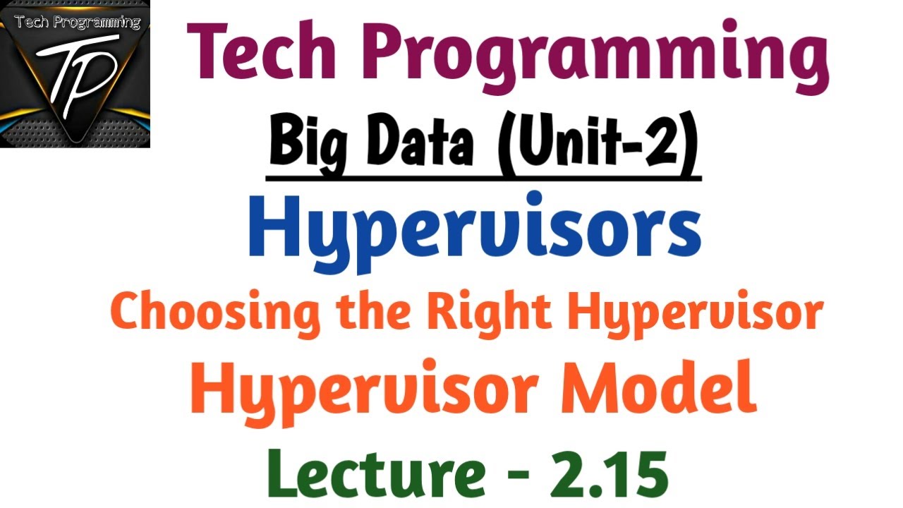 Hypervisor Model || Big Data Analytics || Lecture - 25 || by Tech ...