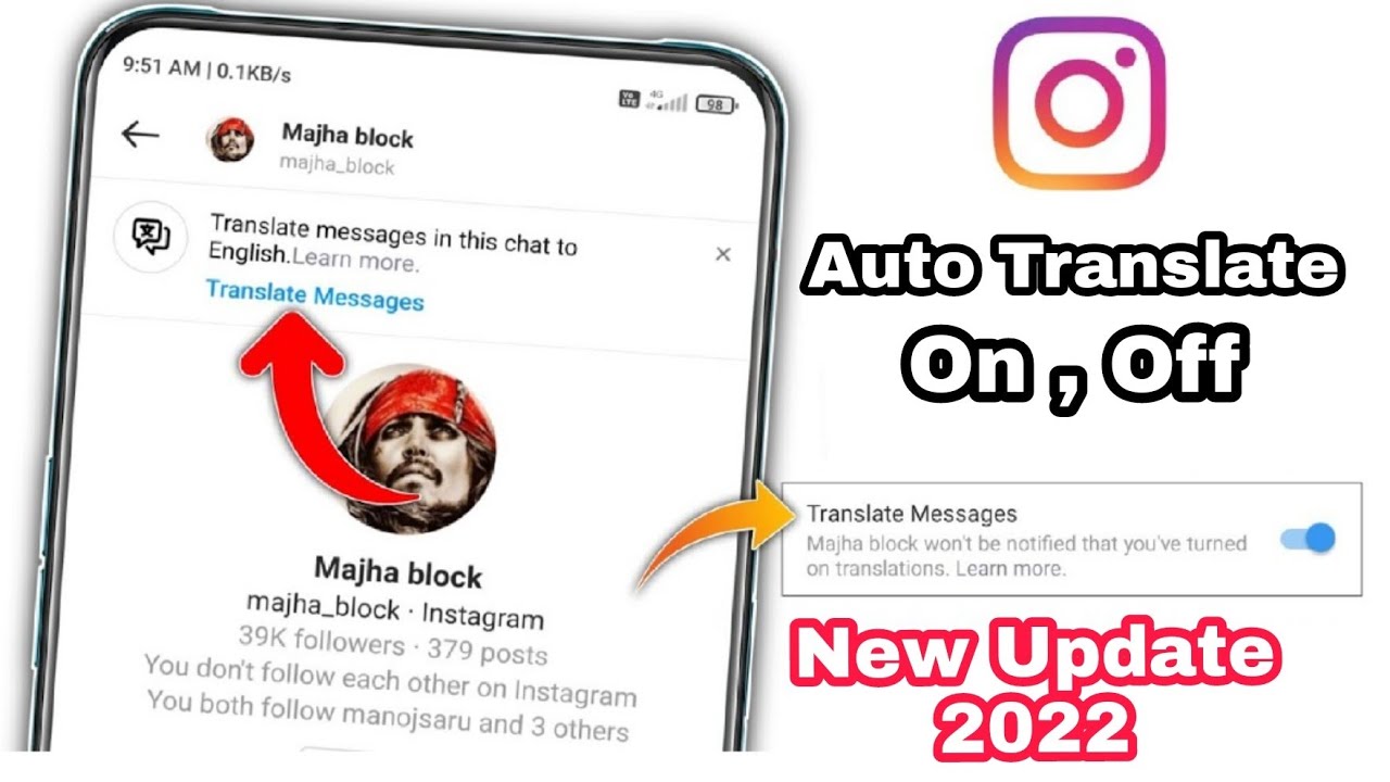 How to enable auto translate Messages on Instagram | instagram New ...