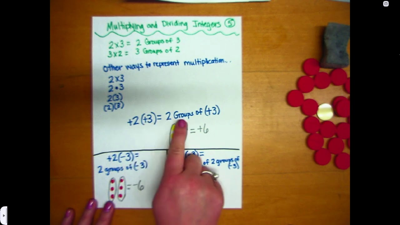 Multiplying Integers with counters - YouTube