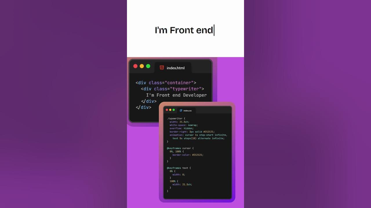 Easy Typewriter Effect in Pure CSS | No Javascript - YouTube