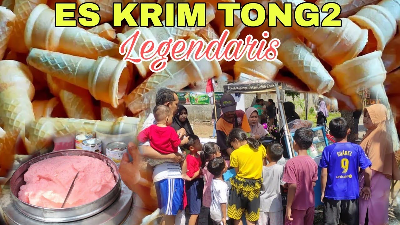 Es krim tong tong jajanan legendaris‼️ Penjualnya sampe bingung diserbu ...