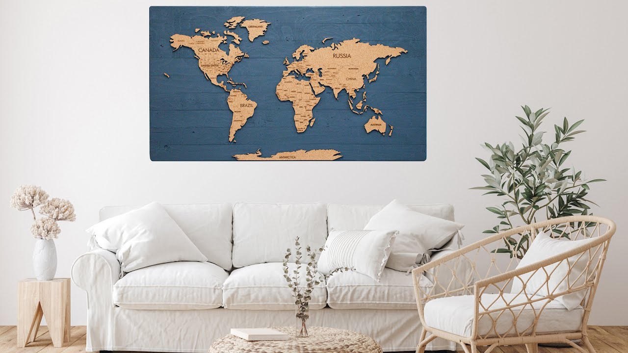 Push Pin Travel Map - 3D Cork - YouTube