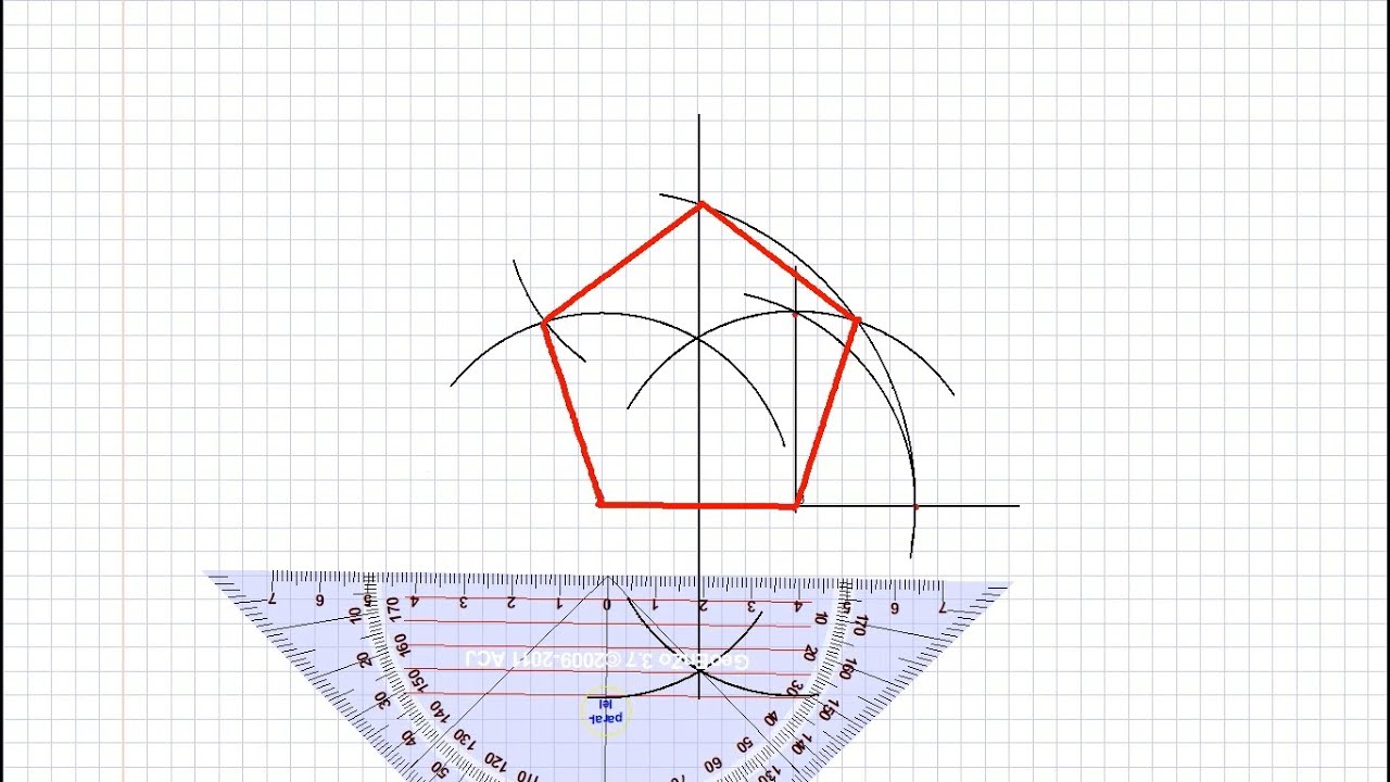 Dibujo Pentágono con regla y compás - YouTube