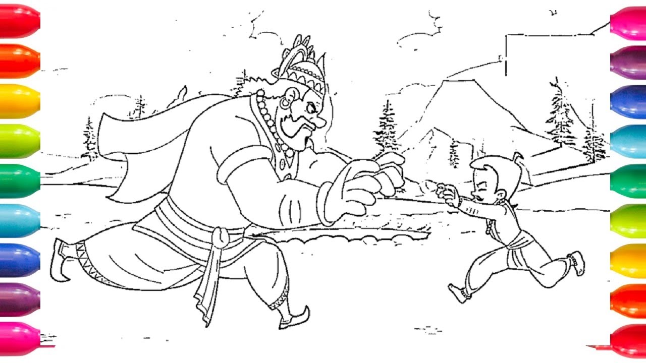 Gada Dhari Chhota Bheem Fight Coloring For Kids and Toddlers - YouTube
