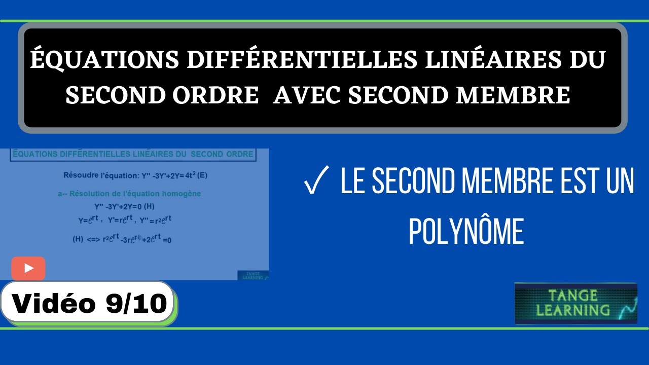 Comment résoudre une équation différentielle du second ordre? le second ...