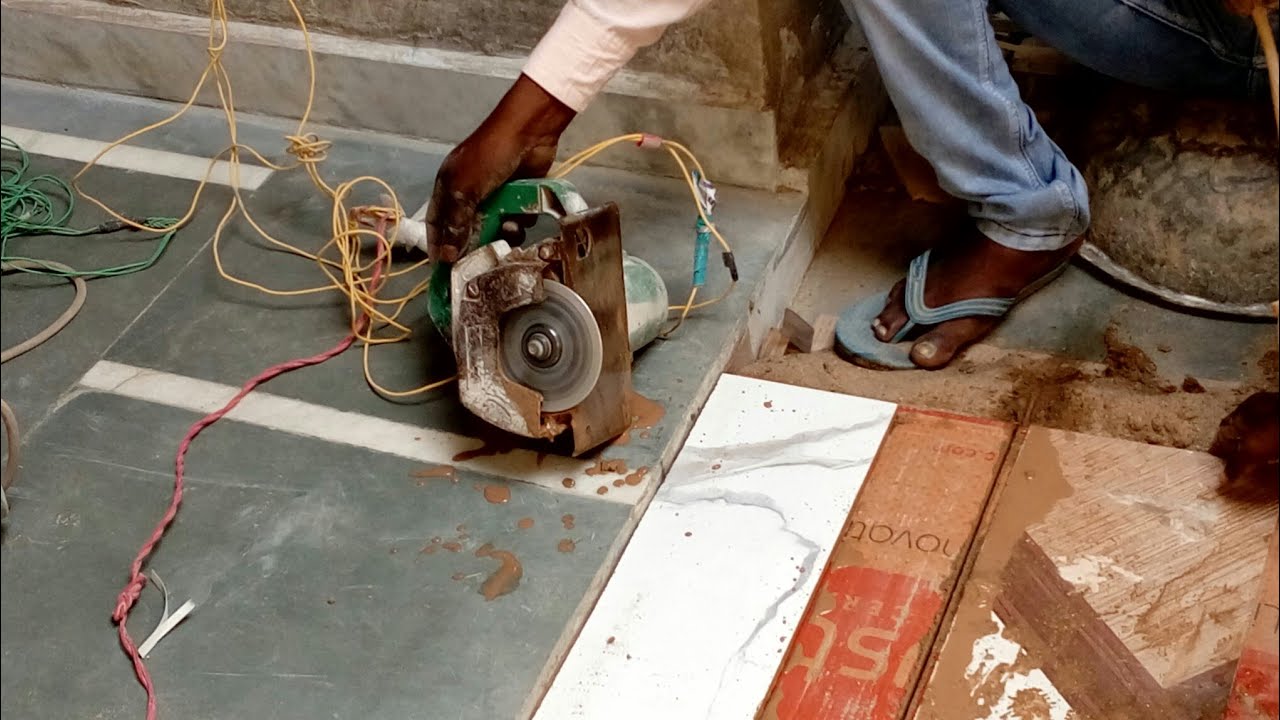 How to cut tiles from room scotting in ambedkar nagar - YouTube