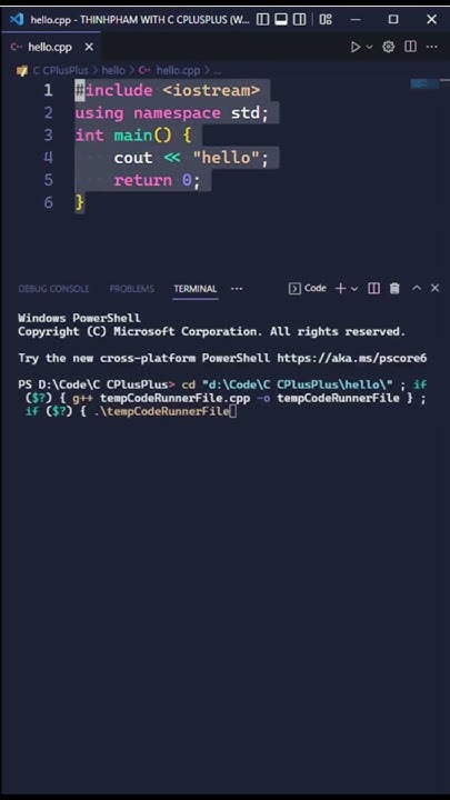Run C++ Program On Visual Studio Code #coding #webinfo #training # ...