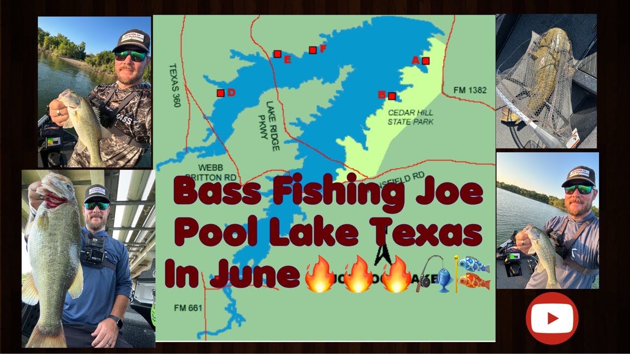 JUNE BASS FISHING AT JOE POOL LAKE IN TEXAS (WATCH TILL END BIG FISH ...