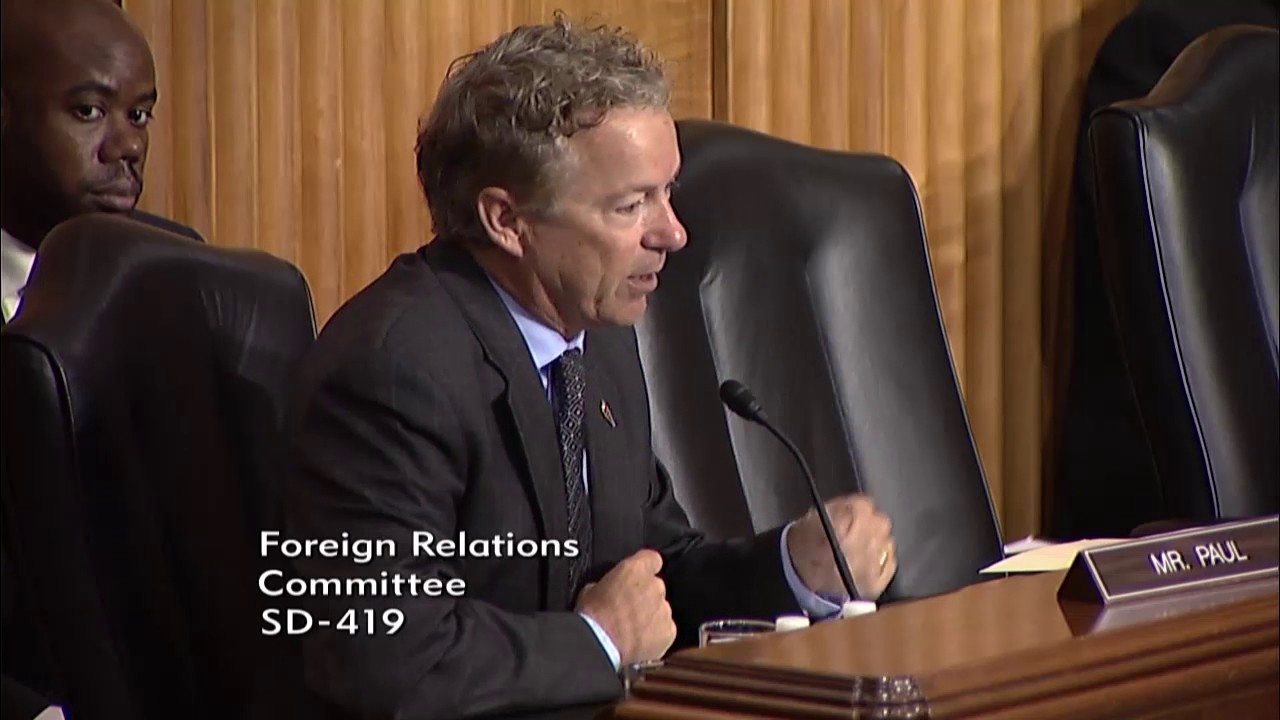 Sen. Rand Paul at SFRC Hearing on the Taylor Force Act - July 12, 2017 ...