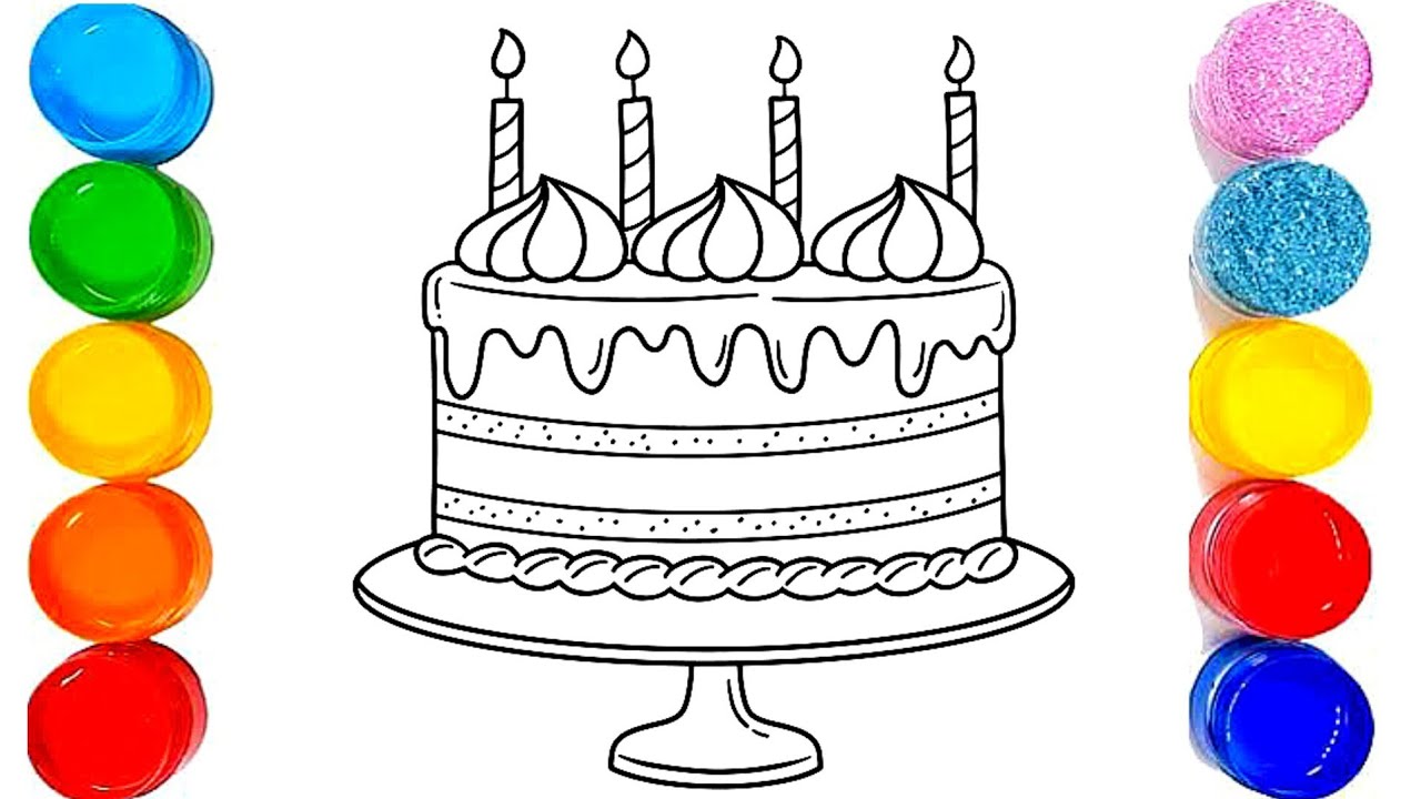 How to Draw a Birthday Cake | Step by Step Birthday Cake Drawing ...