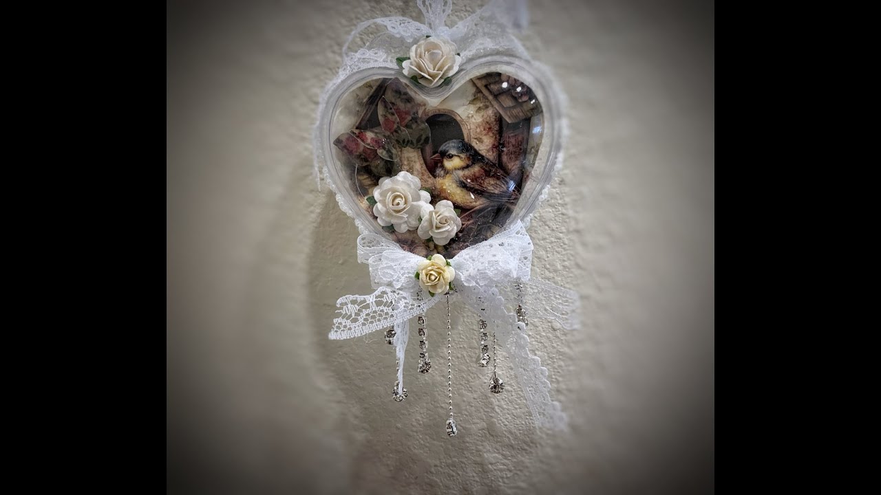 How to create these Clear Heart Shabby Chic Ornaments by: Refunction ...