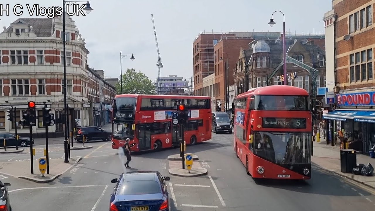 London Double-decker Bus ride | London Red Bus going Stratford | Upper ...