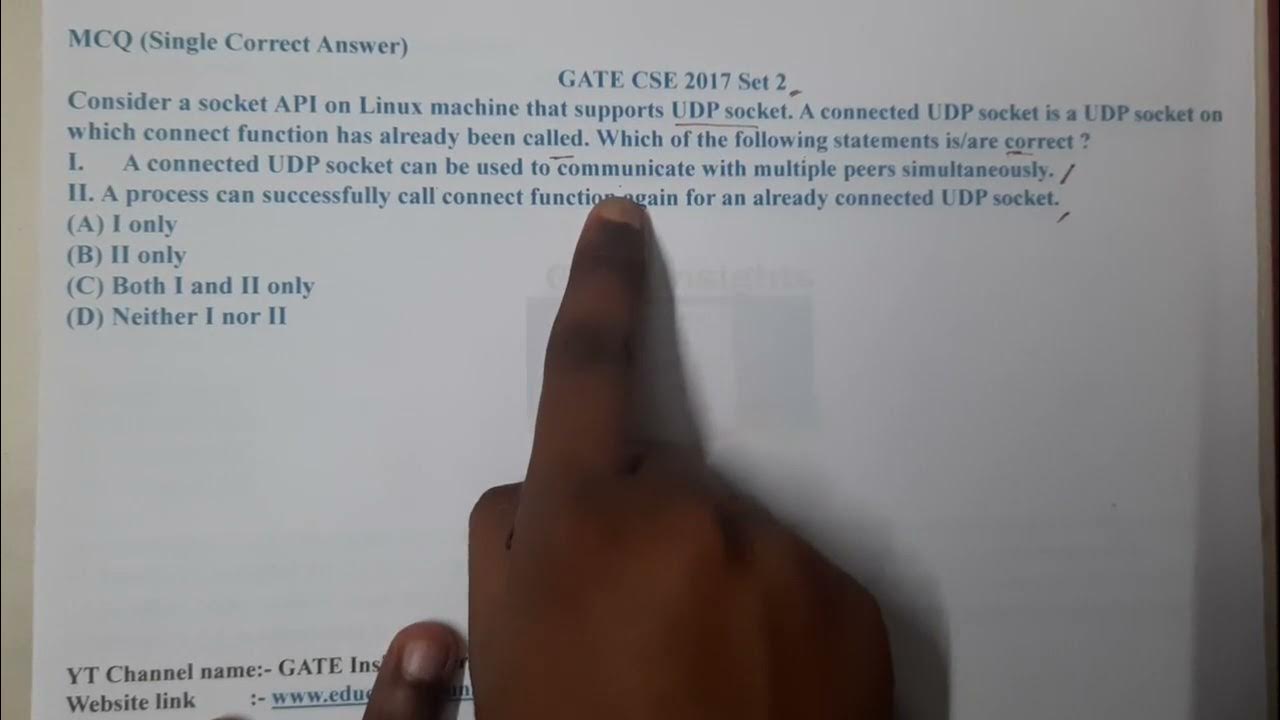 GATE CSE 2017 SET 2 || Computer Networks || GATE Insights Version: CSE - YouTube