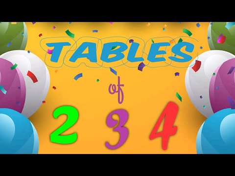Learn Table of 2 To 4 | tables 2 To 4 | 2 to 4 tables | 2 se lekar 4 ...