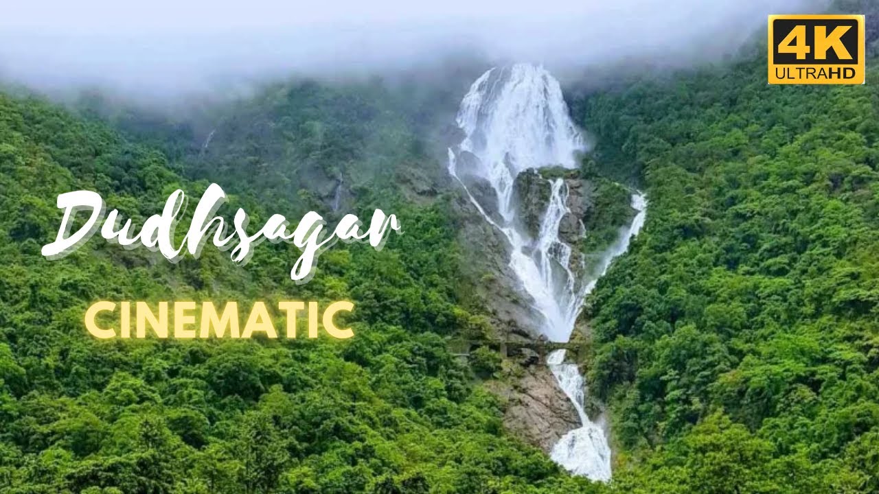 Dudhsagar Waterfall Cinematic View 4K | Dudh Sagar Video | Dudhsagar ...