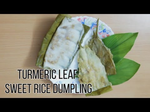 Turmeric Leaf Sweet Rice Dumpling | Arasina Yele Dose | Arasina Yele ...