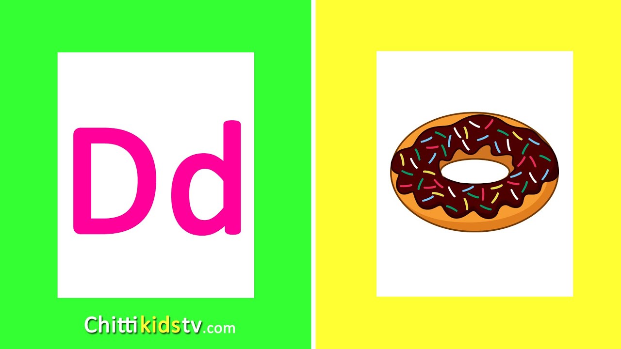 D for Donuts | Baby's First Words Vocabulary in English | Video for ...