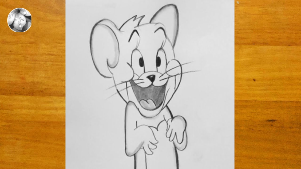 How to draw Jerry Mouse happy / happy Jerry drawing step by step | Tom ...
