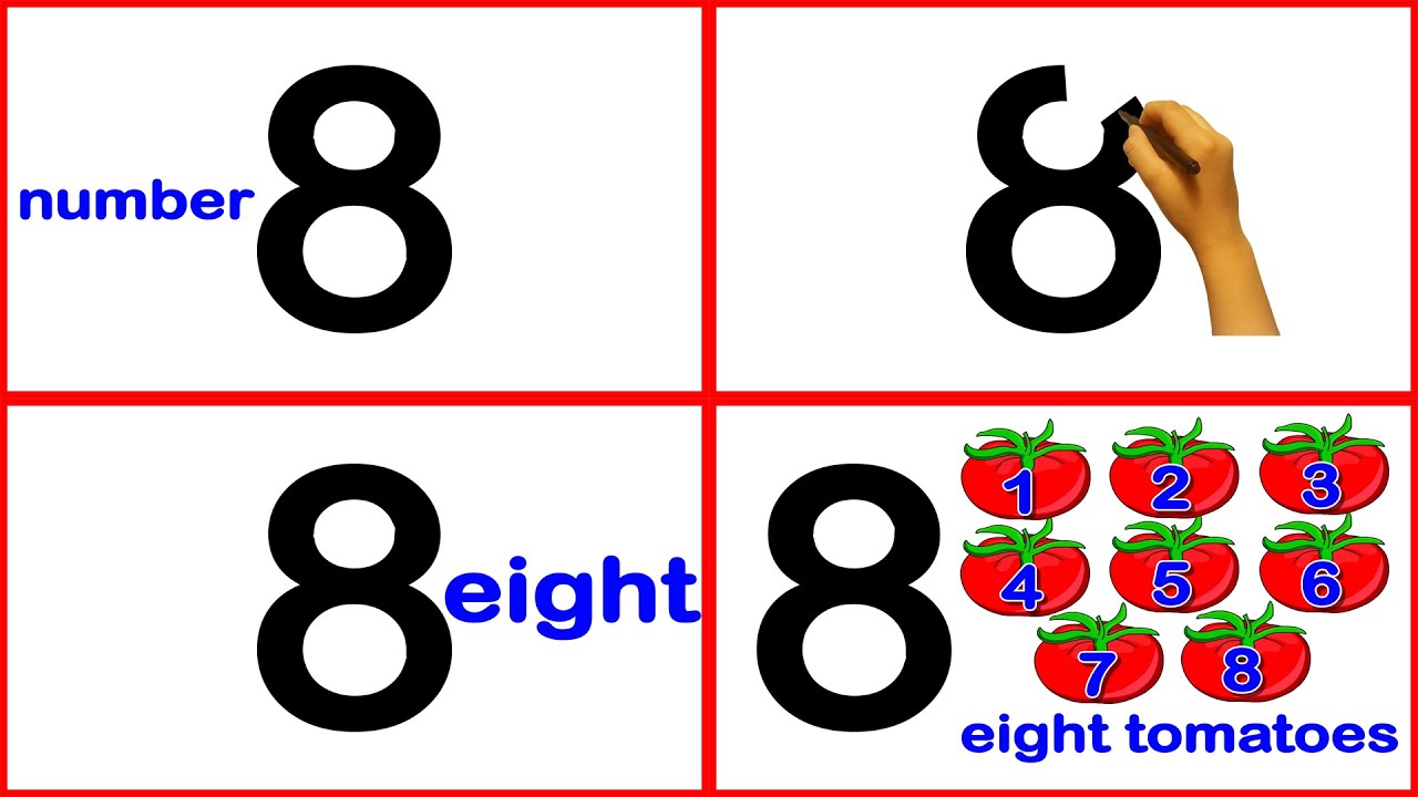 Learn Number 8 | Write Number 8 | Count Number 8 - YouTube
