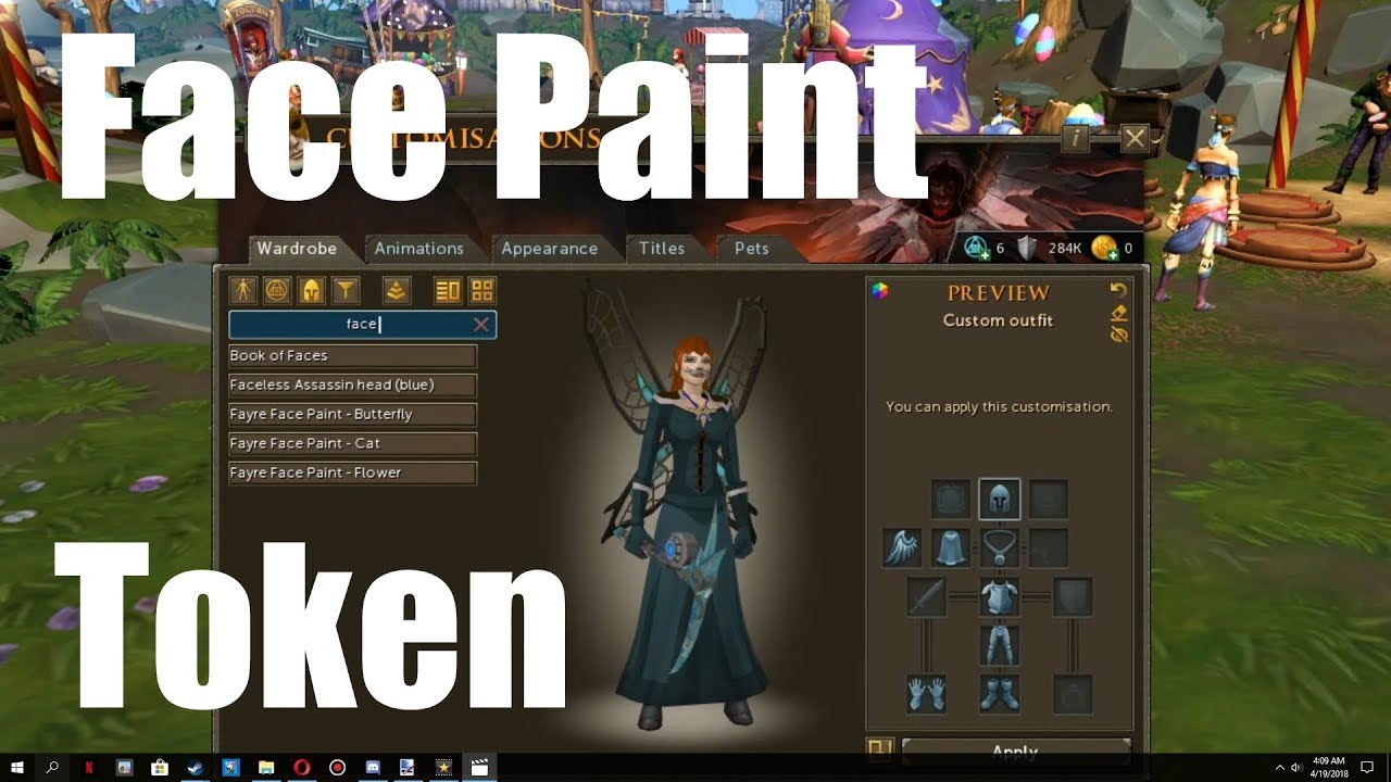 (RS3) Runescape Spring Fayre Face Paint (set of 3) Token Cosmetic ...