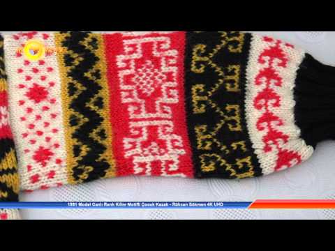1991 Model Canlı Renk Kilim Motifli Çocuk Kazak - Rüksan Sökmen 4K UHD