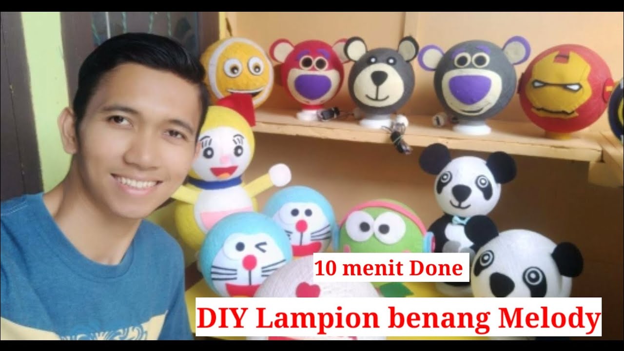 Tutorial lampion benang karakter Melody - YouTube