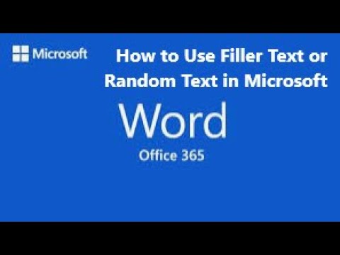How to Create Random Text in Microsoft Word - YouTube