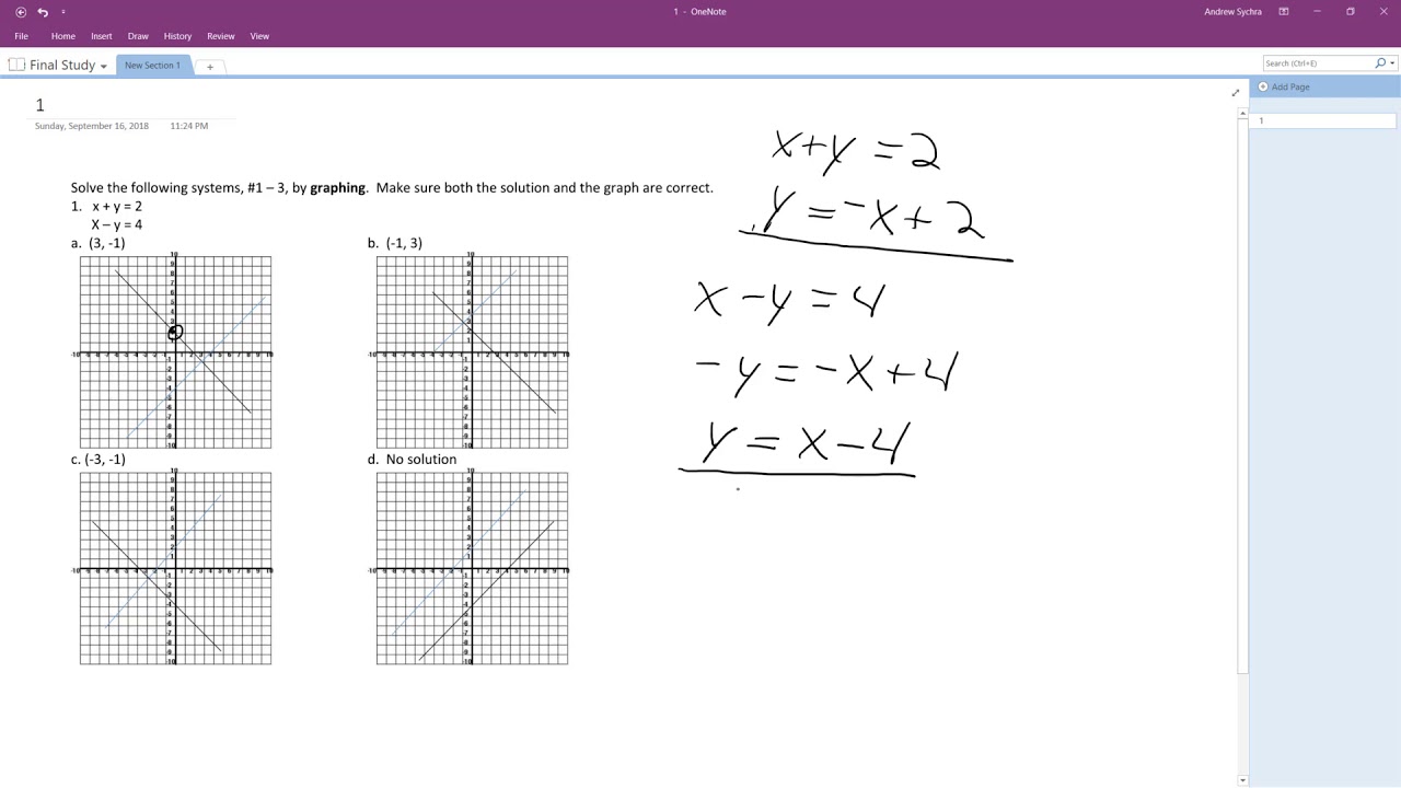 X y 2 X y 4 Solve The Following Systems YouTube