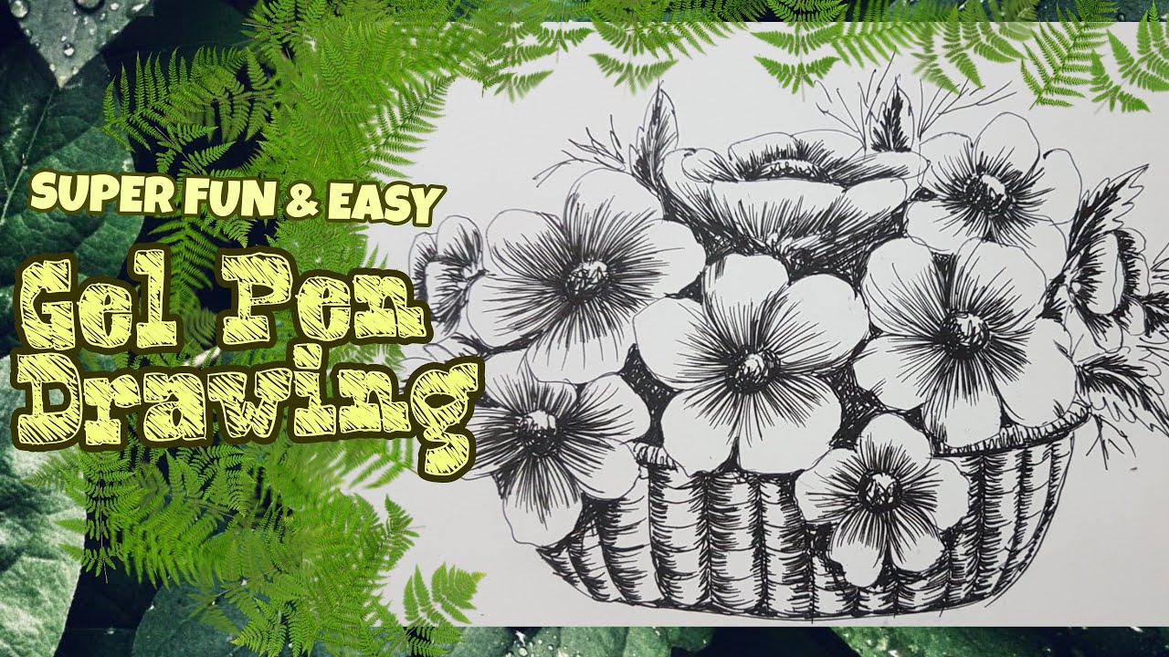 Super Fun and Easy Gel Pen Drawing - YouTube