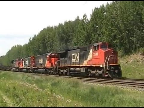 CN Train Spotting: RARE!!! | CN 2148 GTW 5930 5931 & CN 2563 Leads CN 506 At Mile 35.37 8/17 6 ...