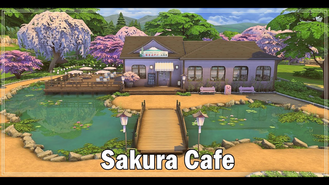 |SIMS 4|🌸Sakura Cafe🌸|Speed build|DL + CC links - YouTube