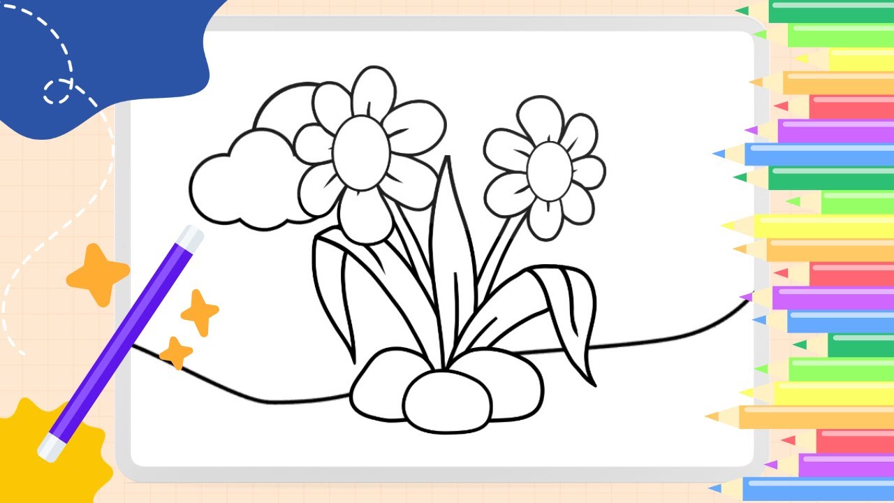 Violet Flower Magical Coloring for Kids and Toddlers 🌼 Flower Magical ...