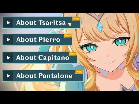 Vesna talks about Tsaritsa, Capitano, Pierro, Pantalone, Danica, and others... (EN Voicelines)