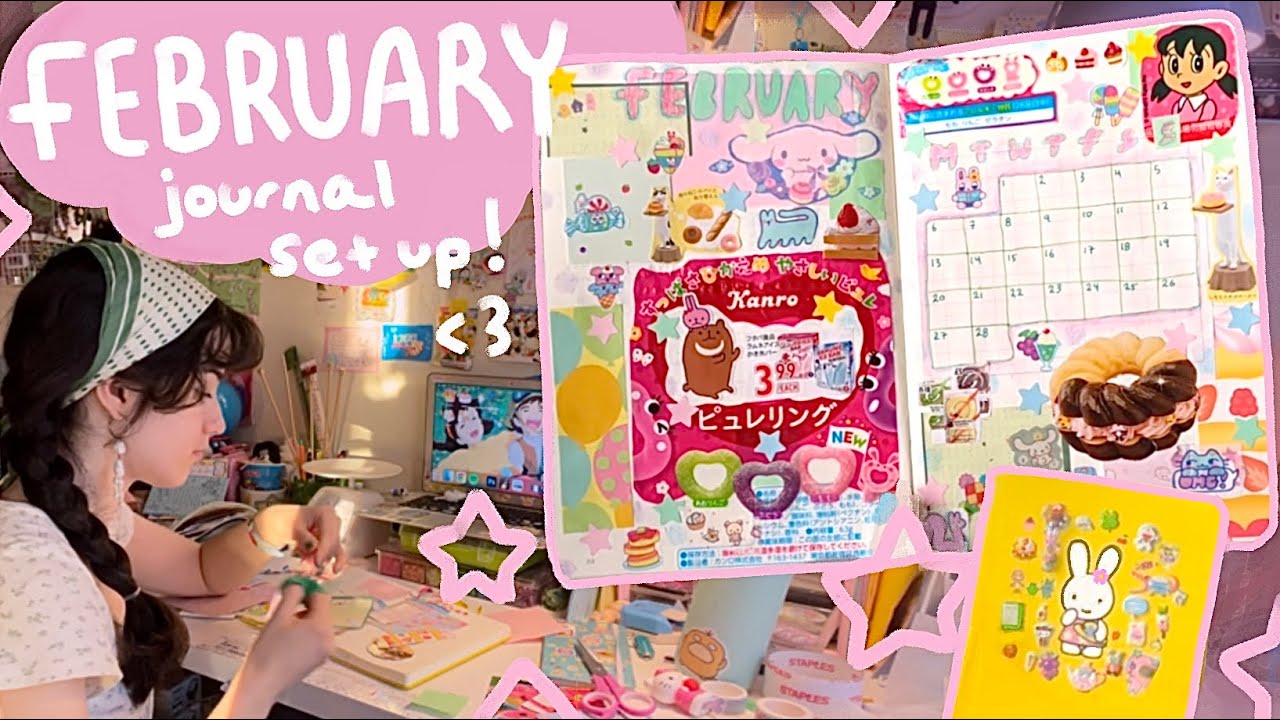 February journal set up! ‧₊˚ 彡 - YouTube