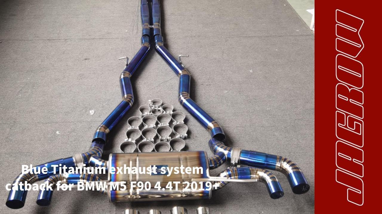 Blue Titanium exhaust system catback for BMW M5 F90 4.4T 2019+ - YouTube