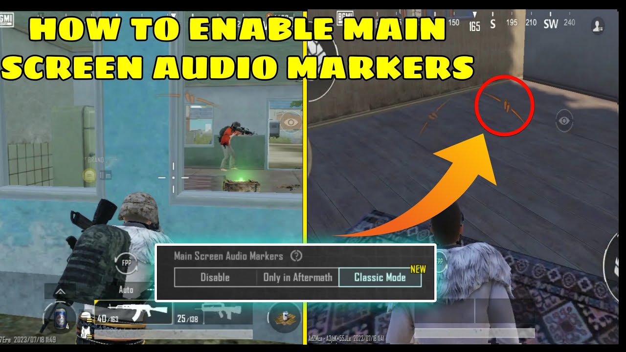 HOW TO ENABLE MAIN SCREEN AUDIO MARKERS || bgmi enable main screen ...