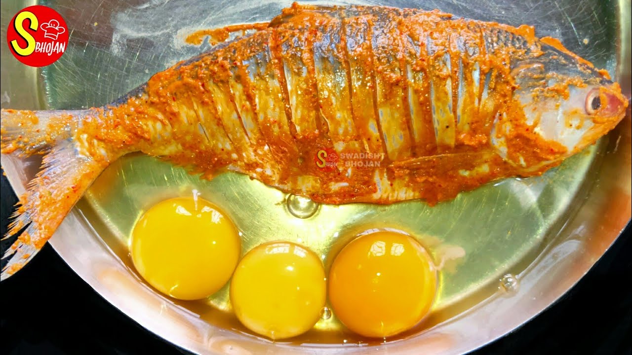 🐟hilsa fish fry with egg हिलसा मछली को मुर्गी के अंडे के साथ कैसे तले ...