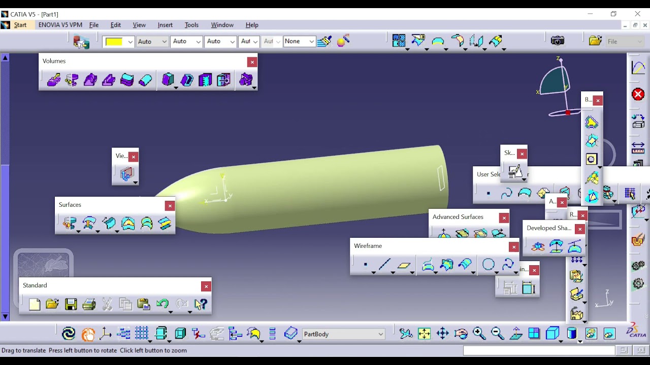 Fuselage #Aeroplane hull design in Catia V5 June 29, 2021 - YouTube