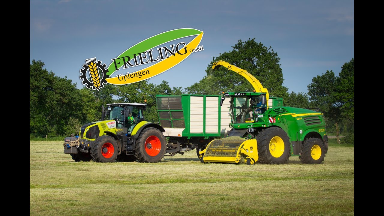 Gras Häckseln 2018|John Deere 8600i| Frieling Lohnunternehmen - YouTube