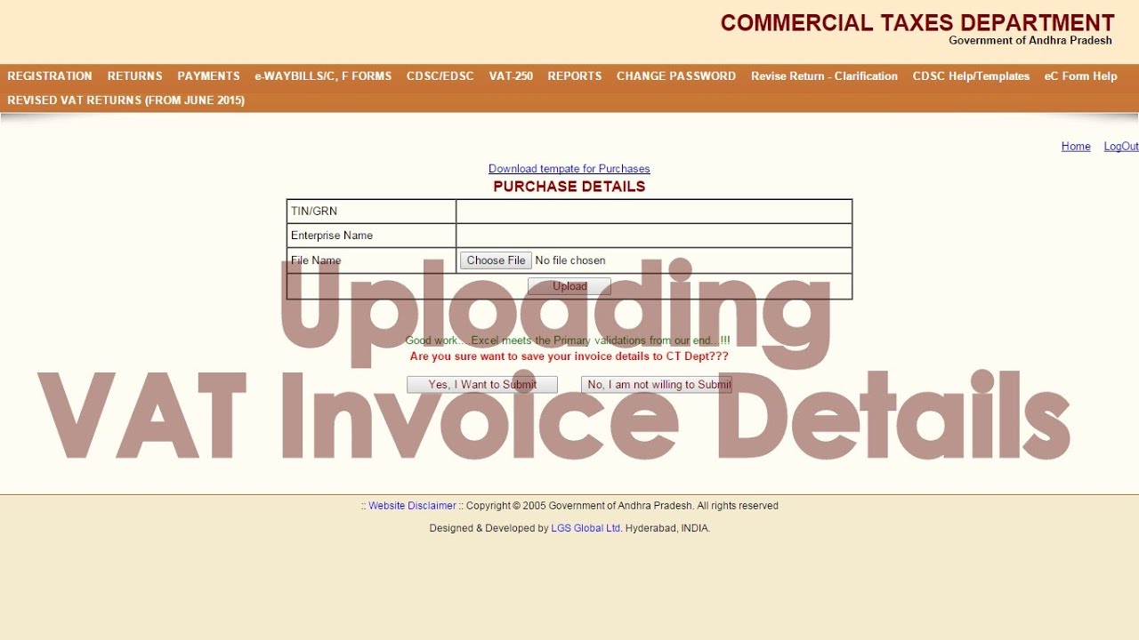 How to upload VAT Invoice details in e-Returns Portal? - YouTube