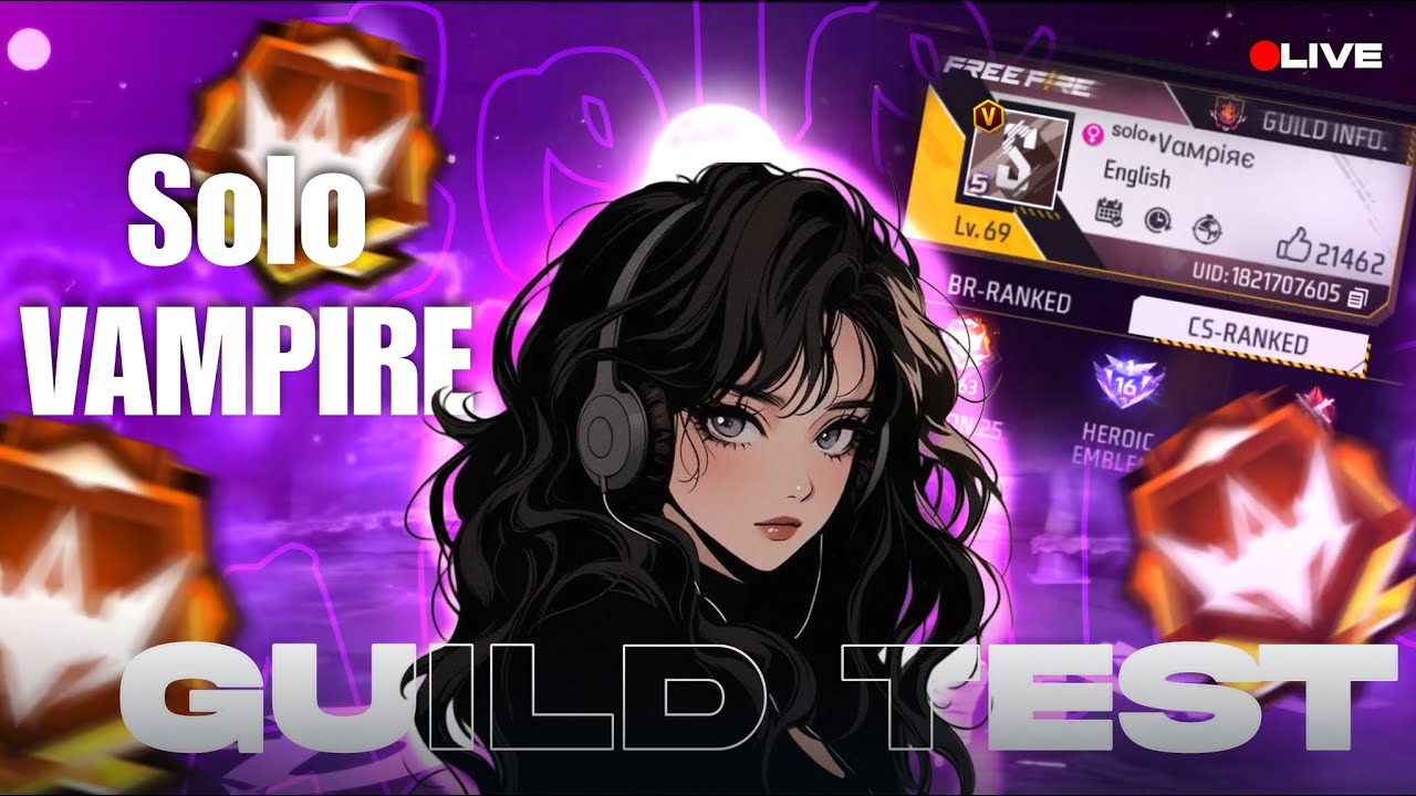 FF QUEEN IS BACK😎 ‍🔥 ||FREE FIRE LIVE GUILD TEST||GUILD TEST 1 VS 1 ...