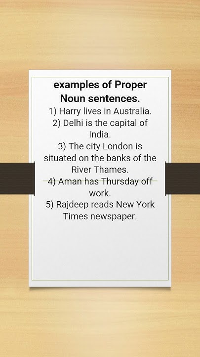 examples of Proper Noun sentences - YouTube