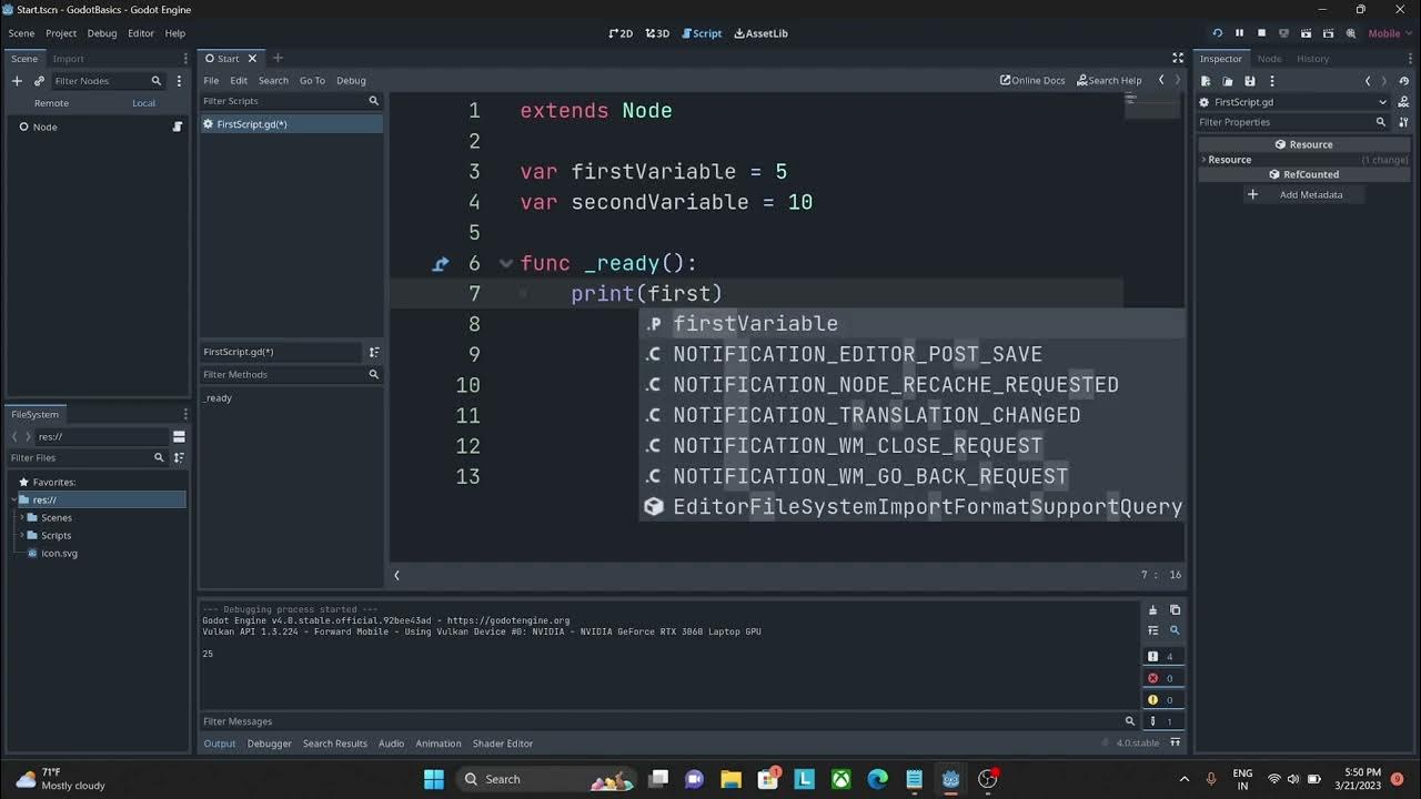 Godot 4 Beginner Tutorial Series 10 Variables In Gd Script Youtube
