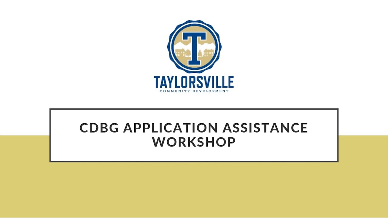 CDBG Application Workshop - YouTube