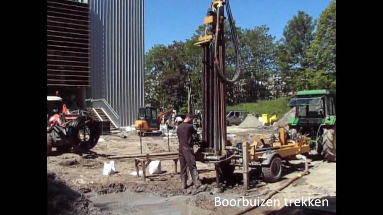 Aardwarmte boring 150 meter diep: Grondboringen Nederland - YouTube