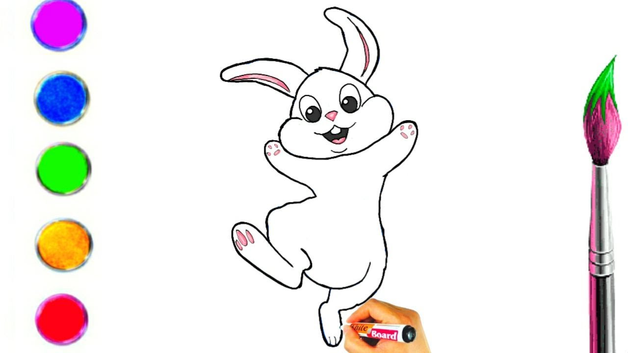 How To Draw a Rabbit For Kids | Как нарисовать Зайчик | Bolalar uchun ...