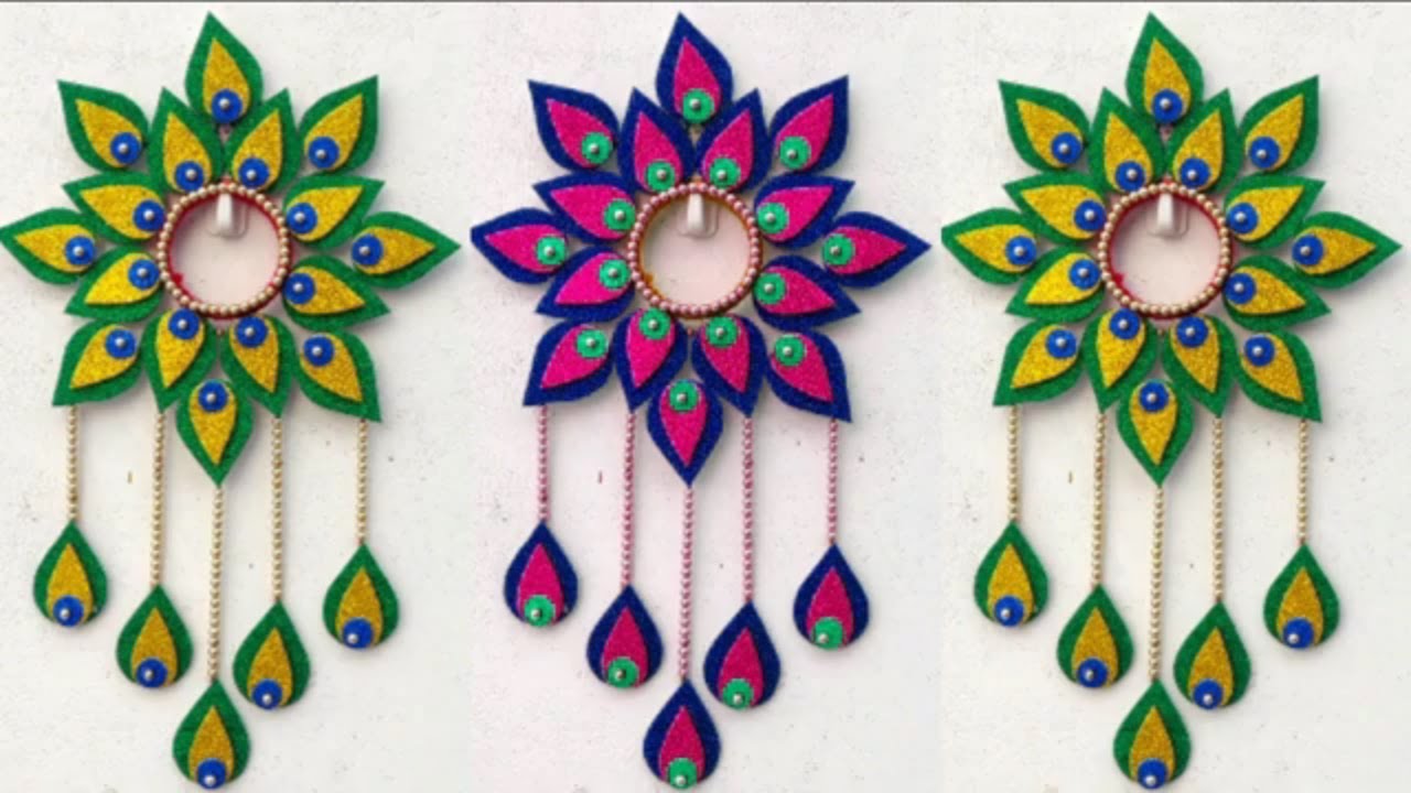 BEAUTIFUL PAPER CRAFT MAKING WALL HANGING TORAN \\ EASY WALL HANGING ...
